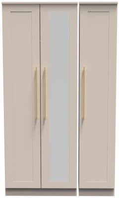 Haworth Cashmere 3-Door Tall Triple Wardrobe with Mirror - Luxury ...