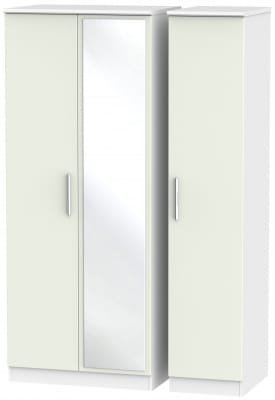 Knightsbridge Triple Door Cashmere Matt Wardrobe with Mirror - Elegant ...